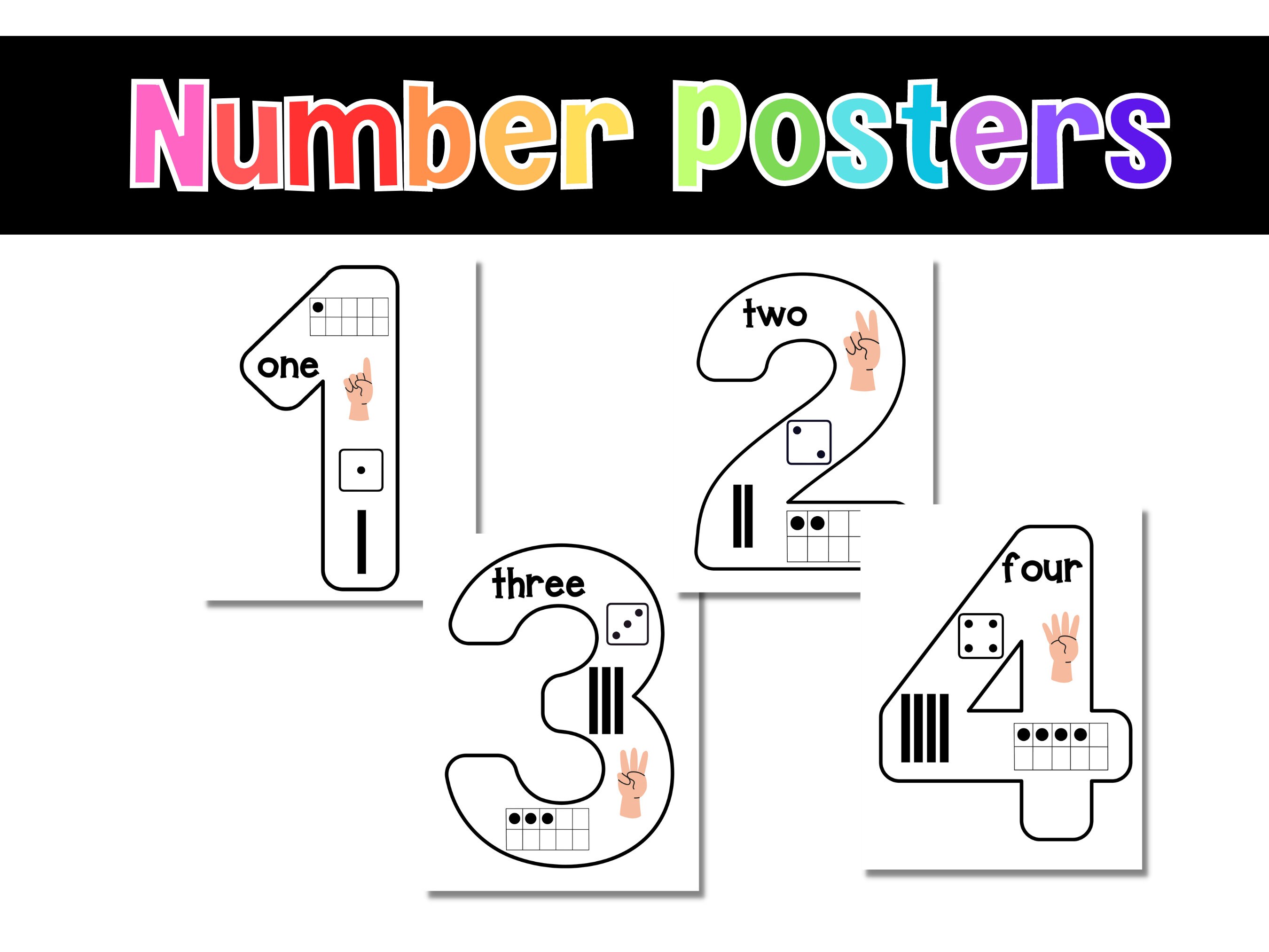 Number Posters, Classroom Decor, Classroom Posters, Numbers, Counting ...