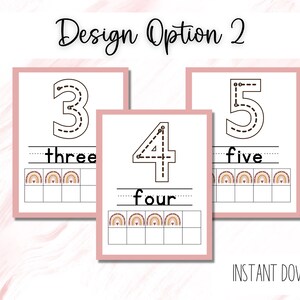 Boho Rainbow Number Posters, Ten Frames, Neutral Rainbow Classroom ...