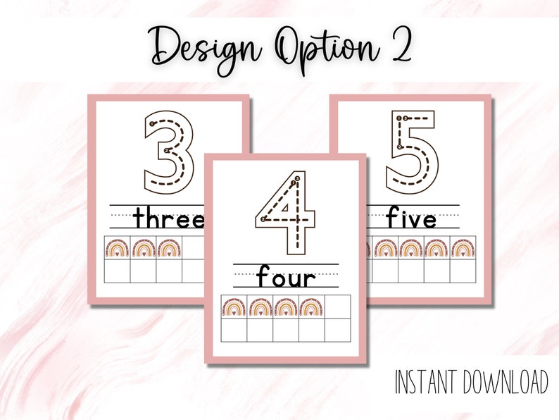 Boho Rainbow Number Posters, Ten Frames, Neutral Rainbow Classroom ...