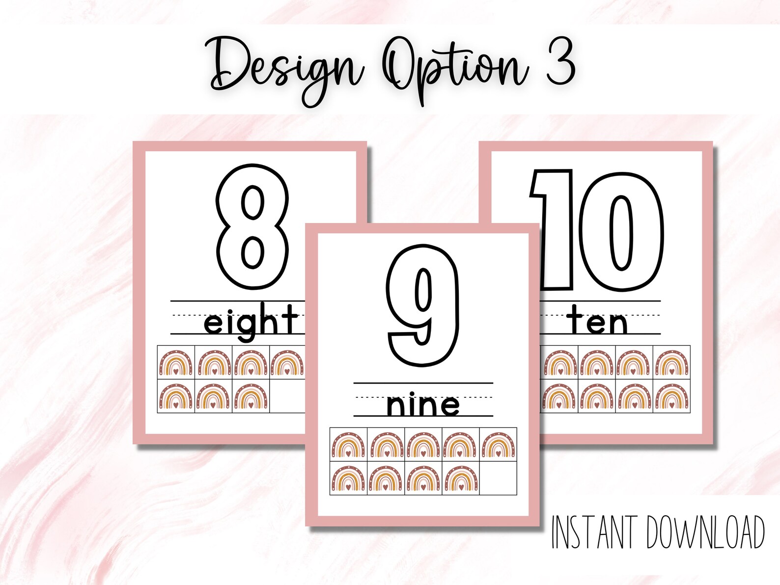 Boho Rainbow Number Posters, Ten Frames, Neutral Rainbow Classroom ...