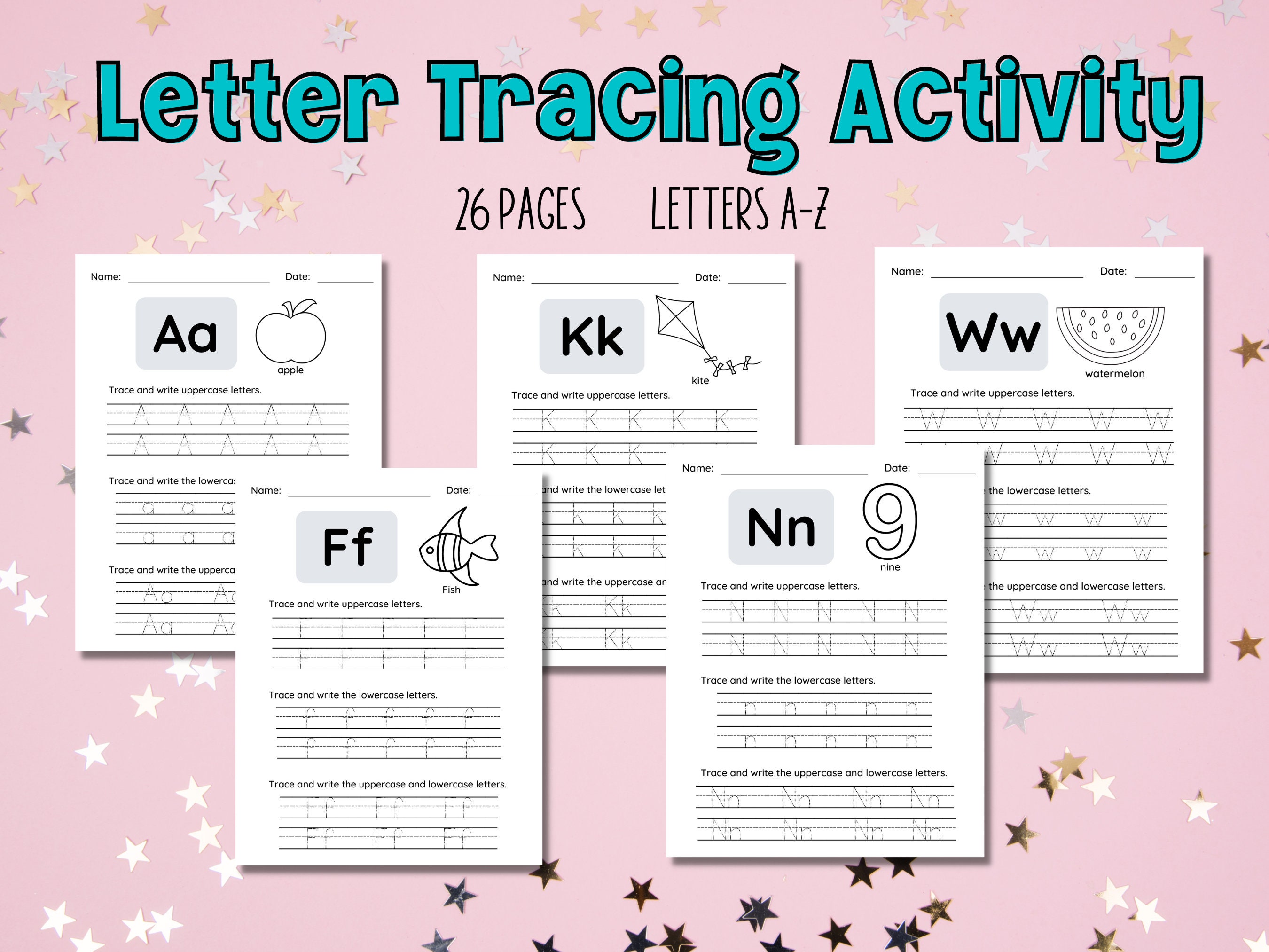 Letters A to Z, Alphabet Worksheets, Tracing, Early Education ...