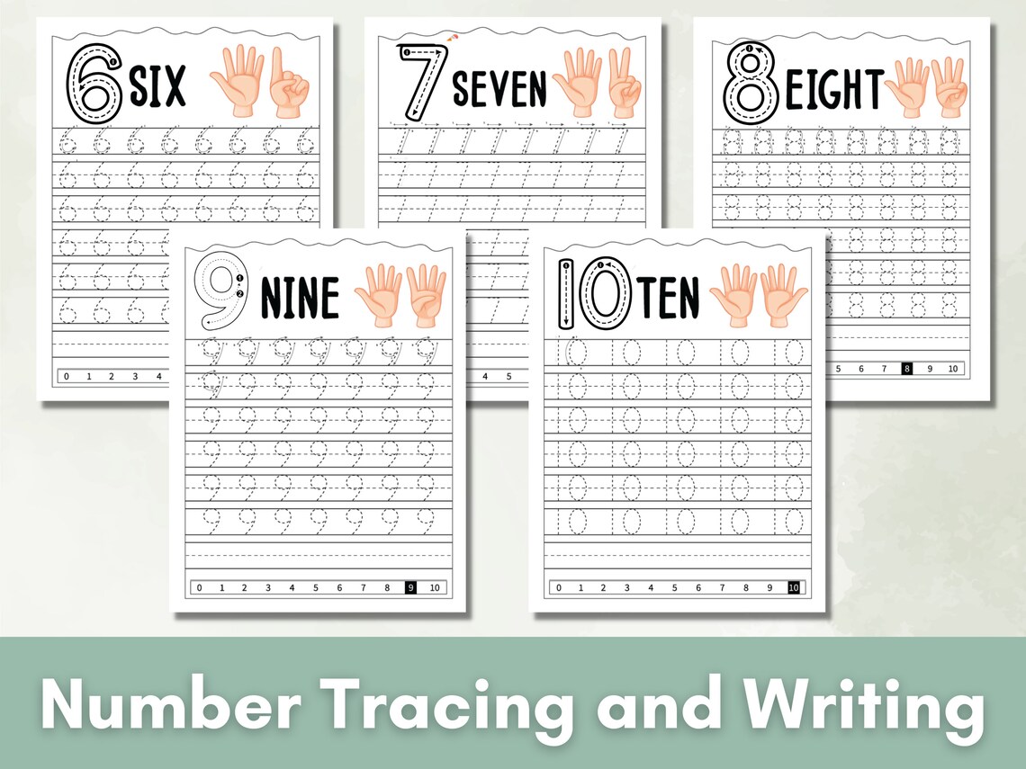 1-10, Number Tracing, Preschool Worksheet Printable, Handwriting ...
