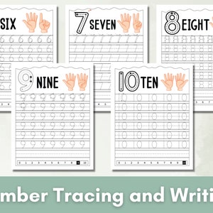 1-10, Number Tracing, Preschool Worksheet Printable, Handwriting ...