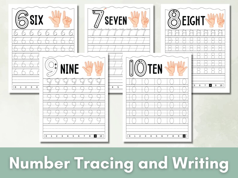 1-10, Number Tracing, Preschool Worksheet Printable, Handwriting ...