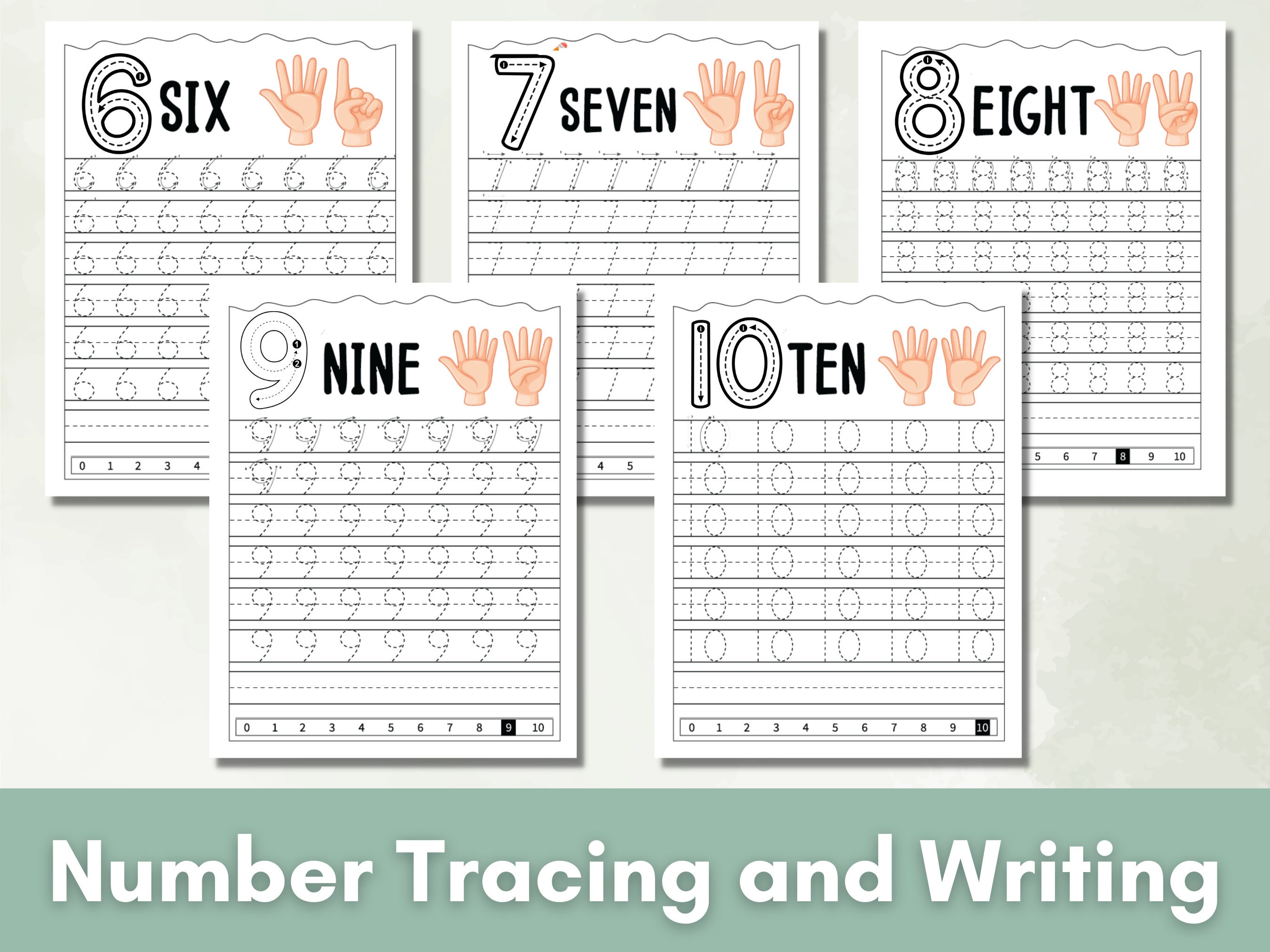 1-10, Number Tracing, Preschool Worksheet Printable, Handwriting ...