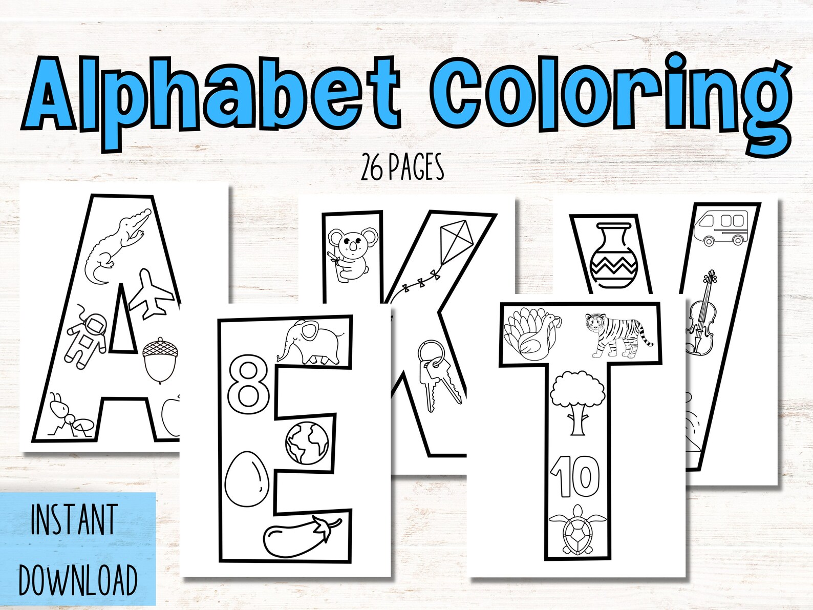 26 Printable Alphabet Coloring Pages, Coloring Page, Preschool ...