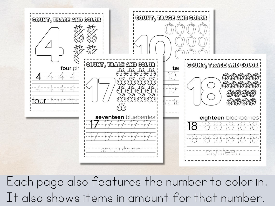 Count 1-20, Number Tracing, Number Recognition, 1-10, Preschool ...