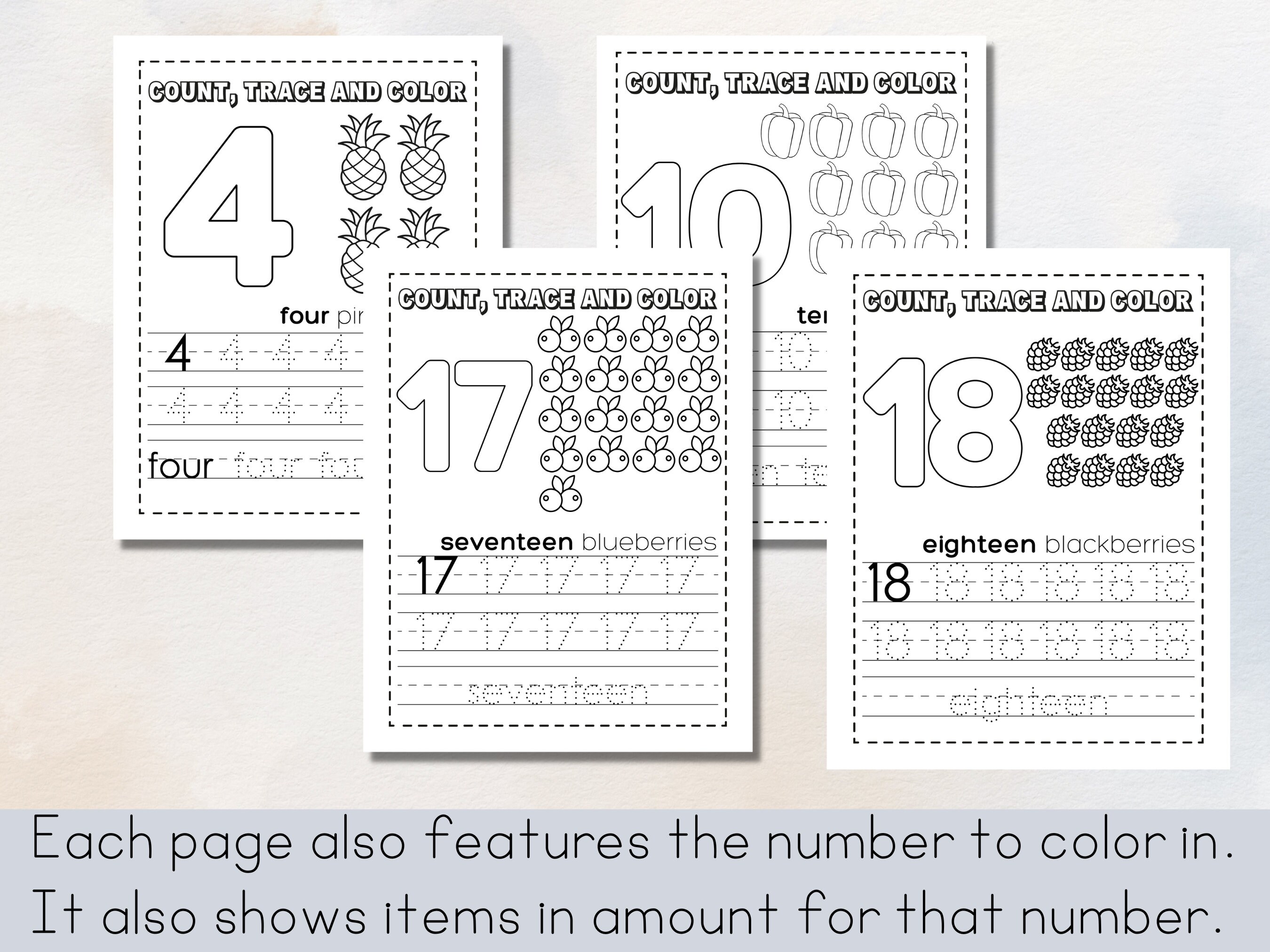 Count 1-20, Number Tracing, Number Recognition, 1-10, Preschool ...