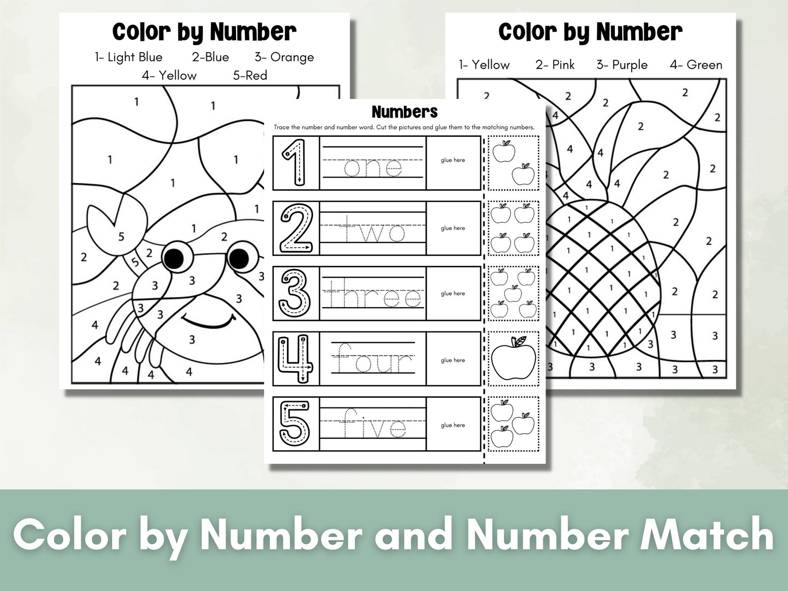 1-10, Number Tracing, Preschool Worksheet Printable, Handwriting ...