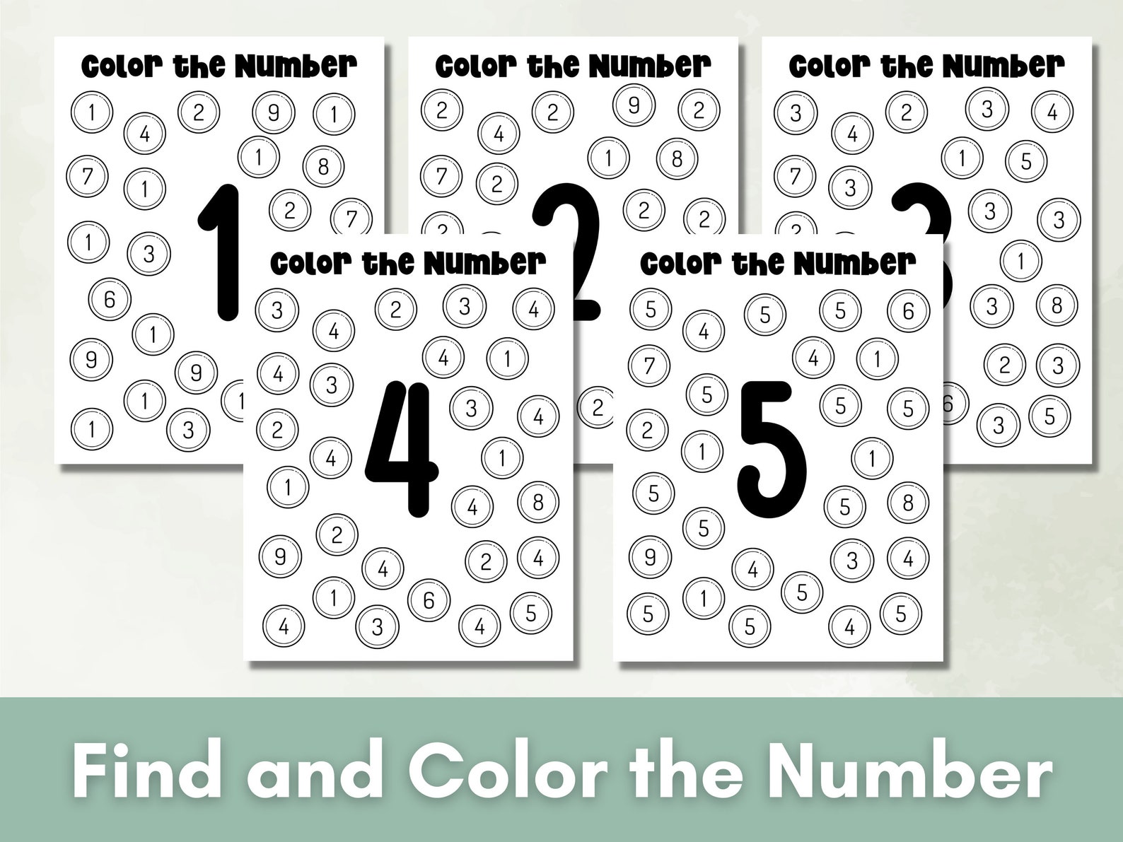 1-10, Number Tracing, Preschool Worksheet Printable, Handwriting ...