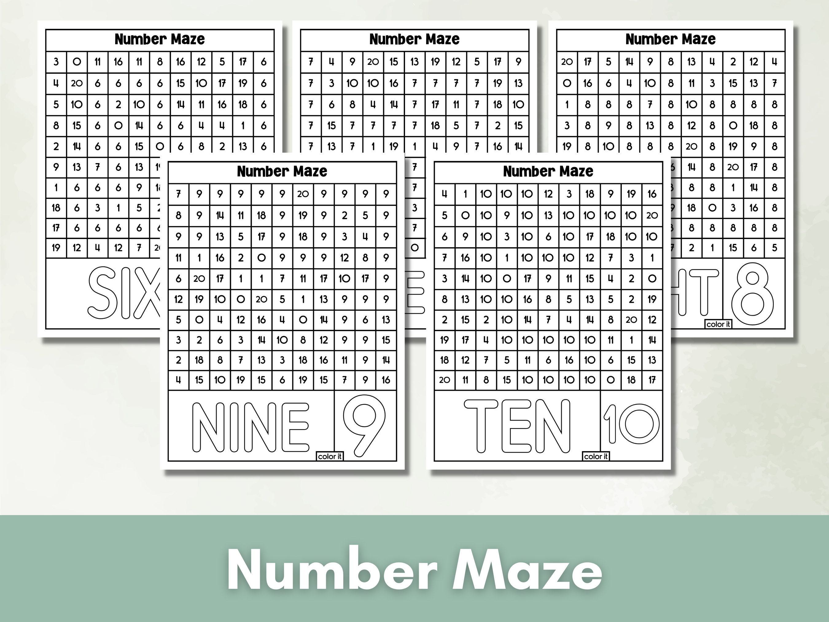 1-10, Number Tracing, Preschool Worksheet Printable, Handwriting ...