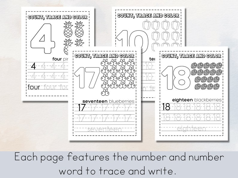 Count 1-20, Number Tracing, Number Recognition, 1-10, Preschool ...