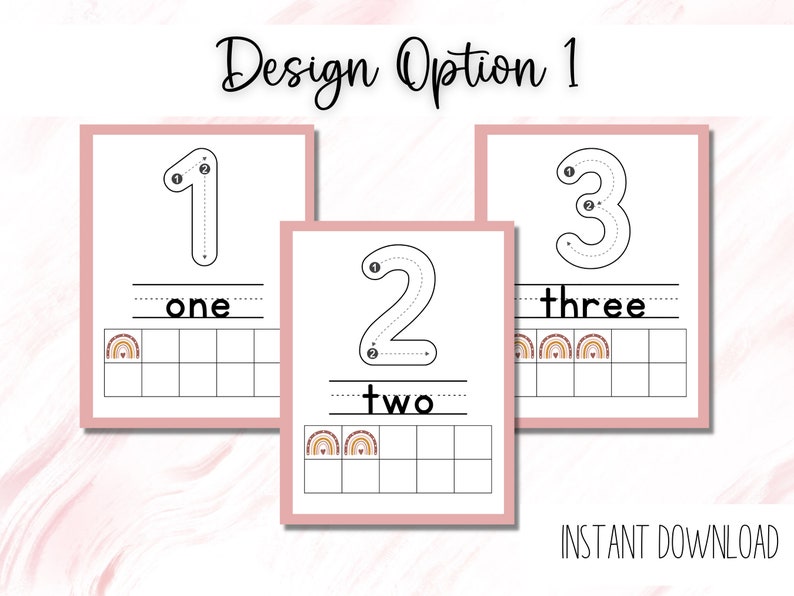 Boho Rainbow Number Posters, Ten Frames, Neutral Rainbow Classroom ...