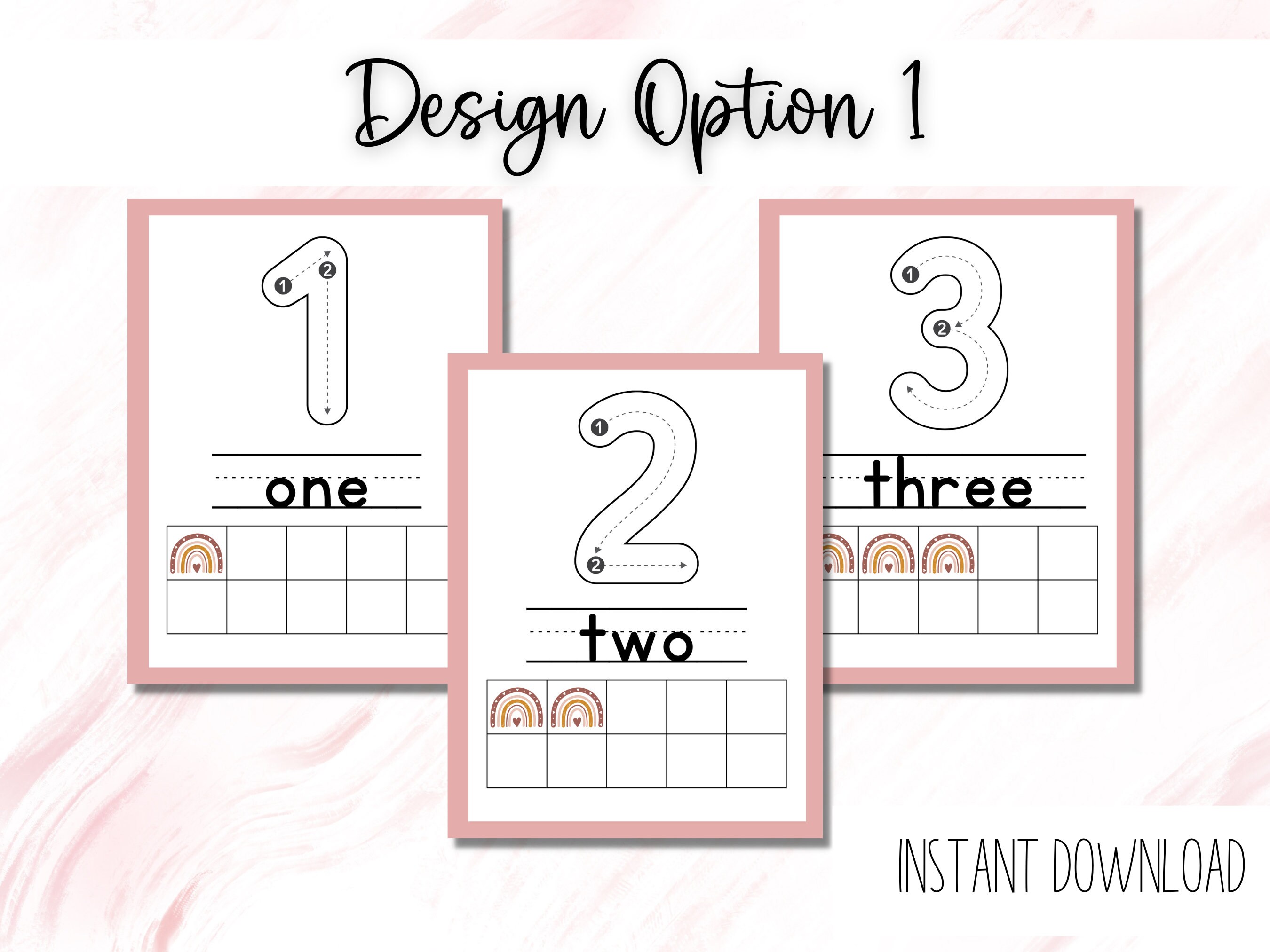 Boho Rainbow Number Posters, Ten Frames, Neutral Rainbow Classroom ...