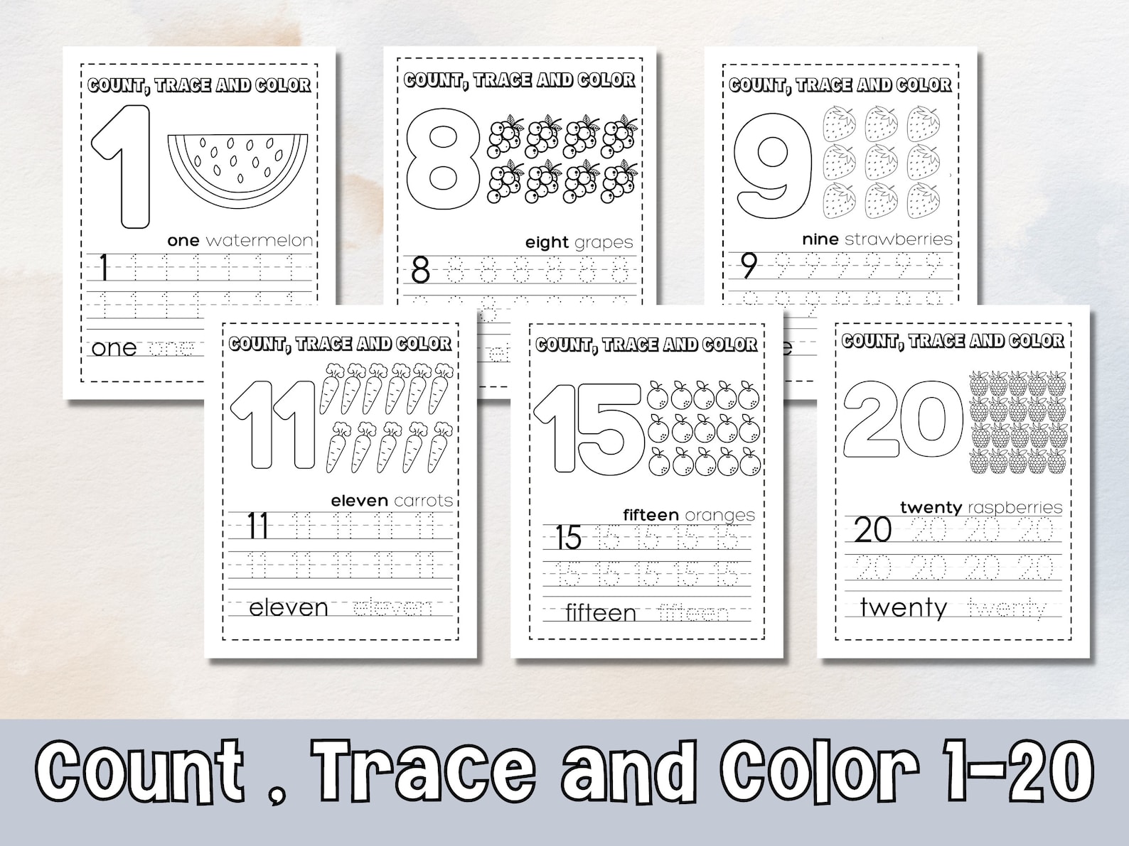 Count 1-20, Number Tracing, Number Recognition, 1-10, Preschool ...