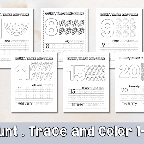 Number Preschool Worksheets Numbers Printable - Etsy