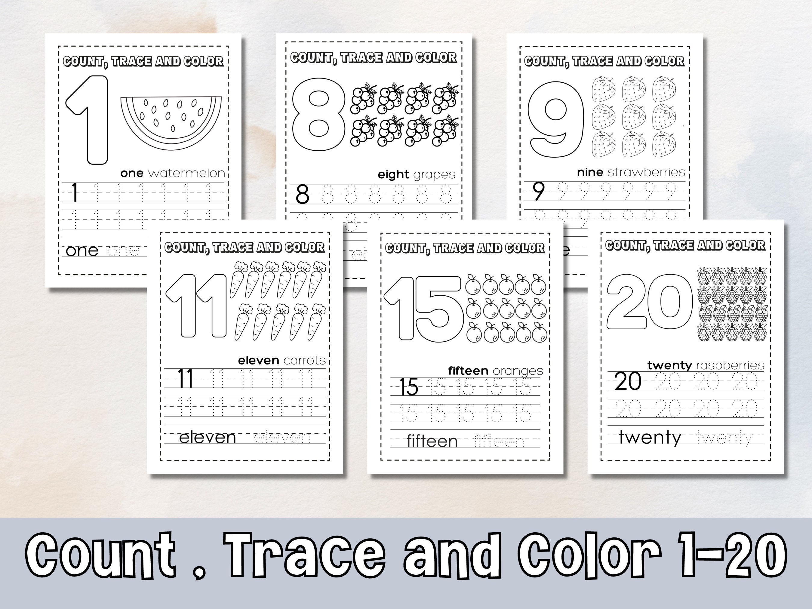 Count 1-20, Number Tracing, Number Recognition, 1-10, Preschool ...