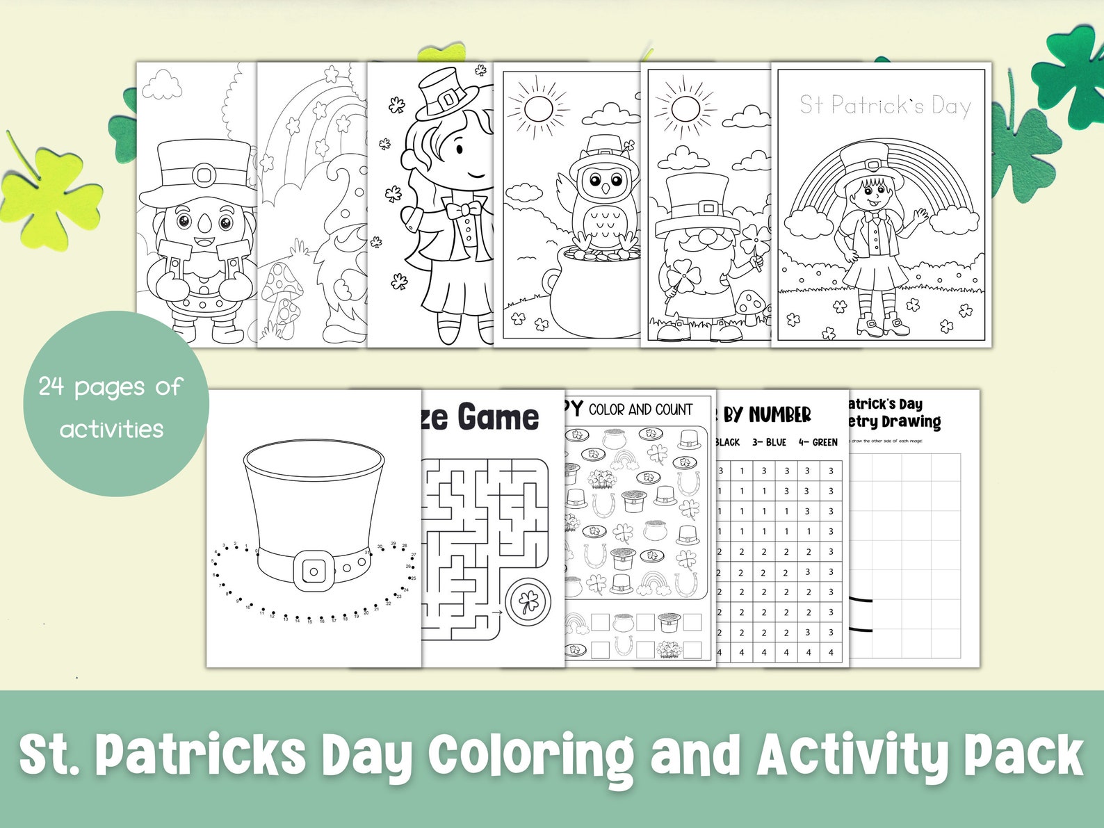 St. Patrick's Day Activity, Coloring Activity, St. Patrick's Day ...