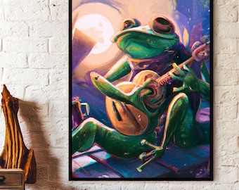 Frog Banjo Poster - Etsy