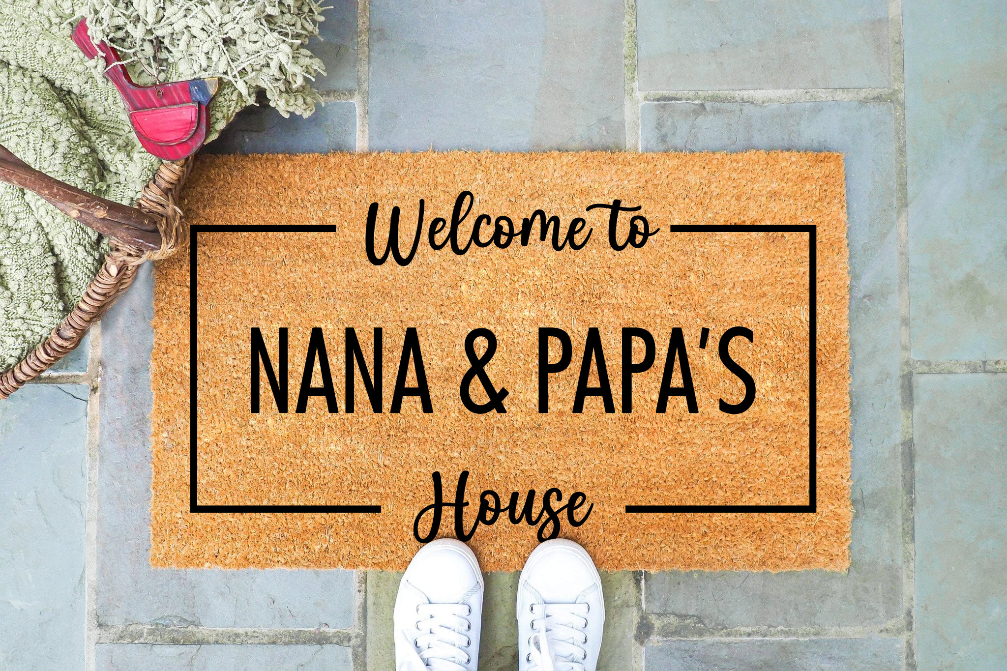 Welcome to Nana and Papas House | Custom Welcome Mat | Cheerful Gift ...