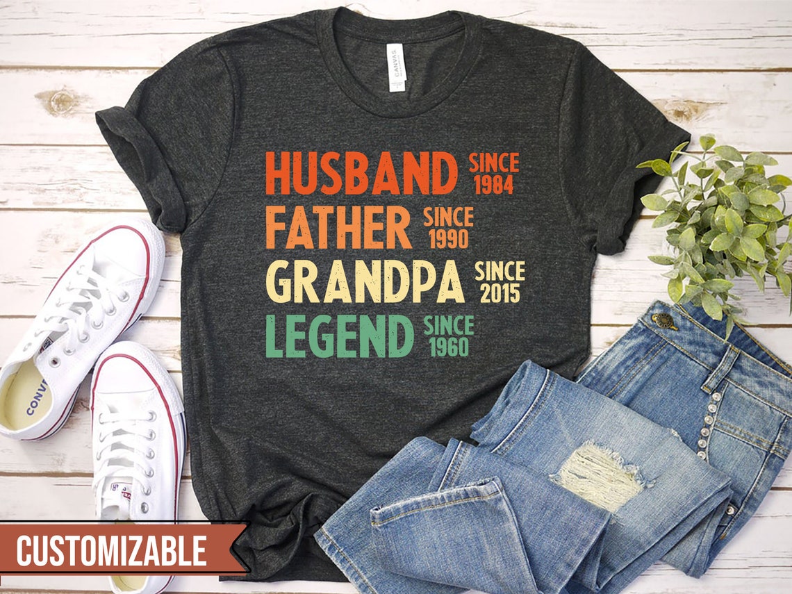 Legend Husband Daddy Papa Customized Tshirt Personalized Husband Dad