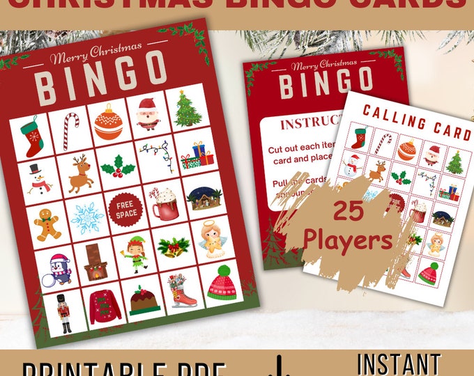 Christmas Bingo Game for the Family or Christmas Party - Etsy