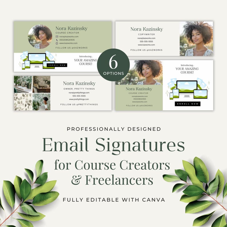 Email Signatures Templates Canva Template Modern Email Logo/photo ...