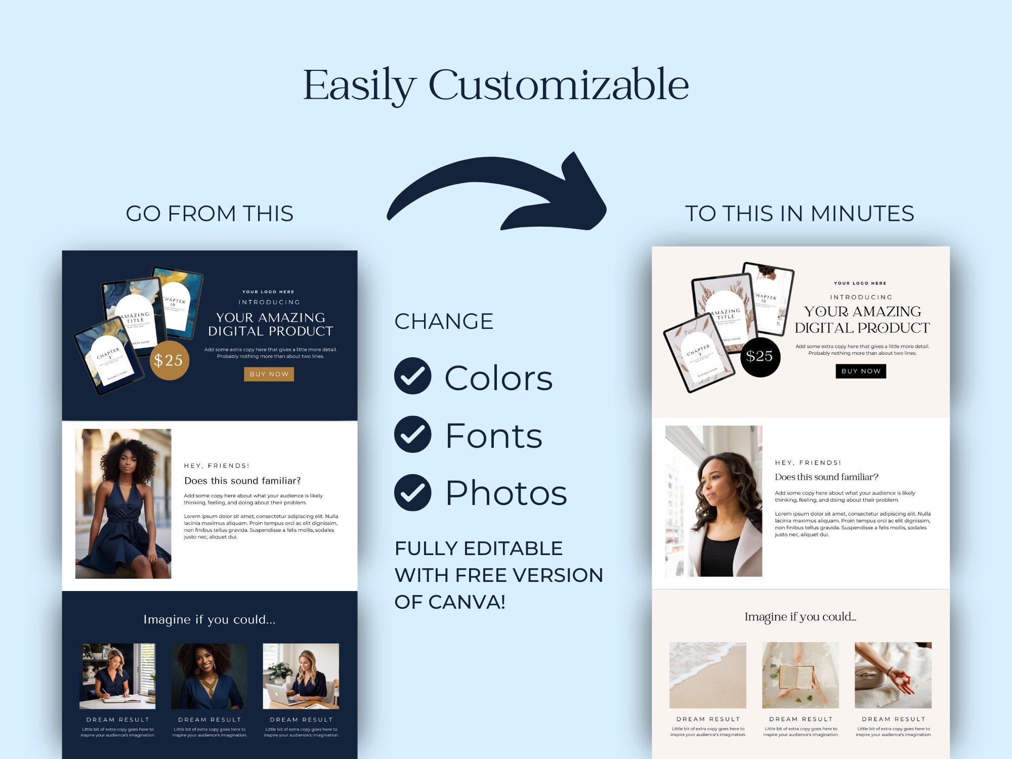 Digital Product Sales Page Landing Page Canva Website Course Website ...