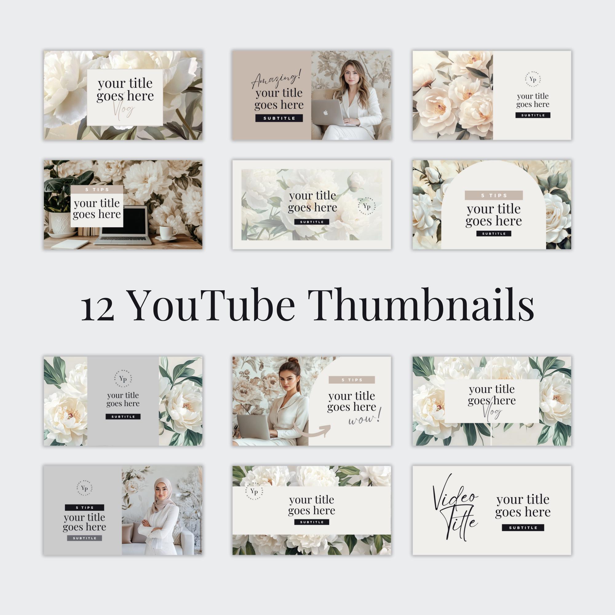 Youtube Banners Thumbnails End Tags Branding Kit Editable Canva ...