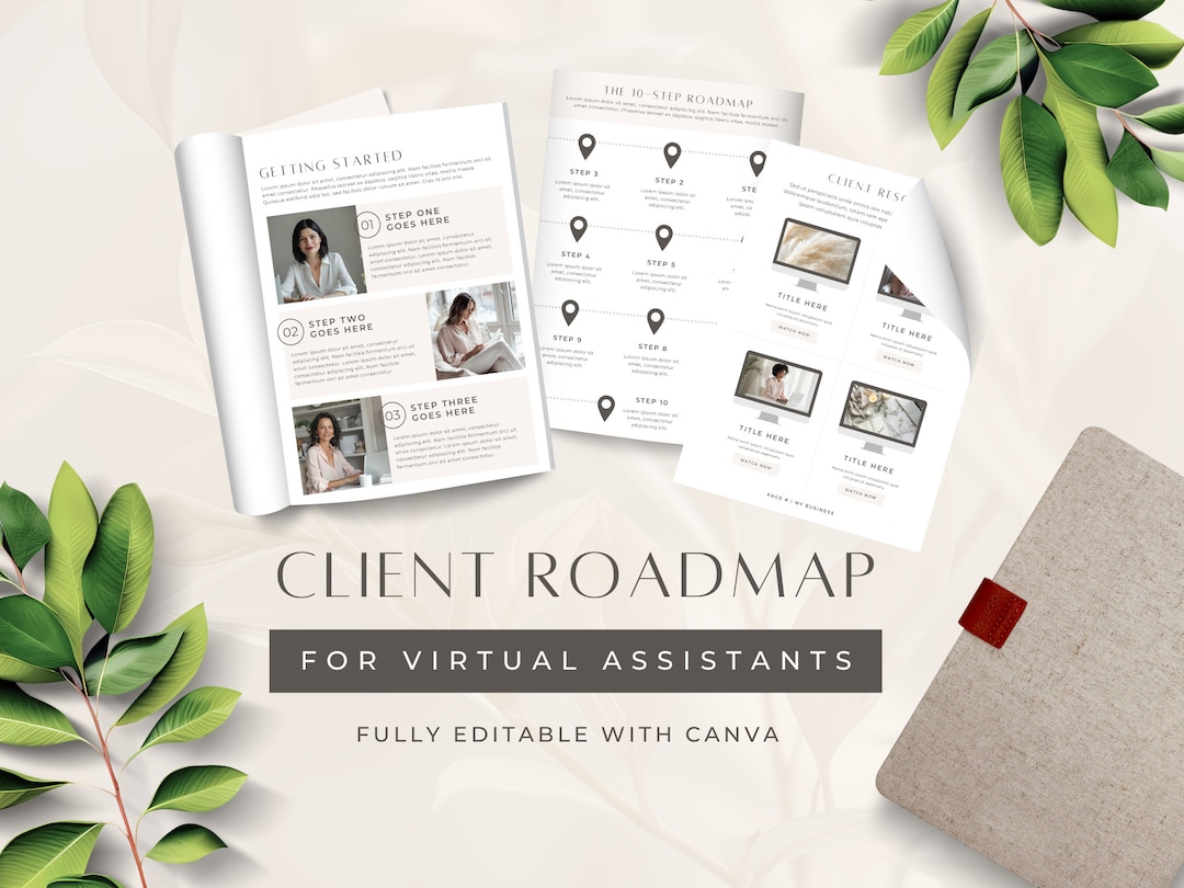 Virtual Assistant Client Roadmap Canva Template Onboarding Guide Client