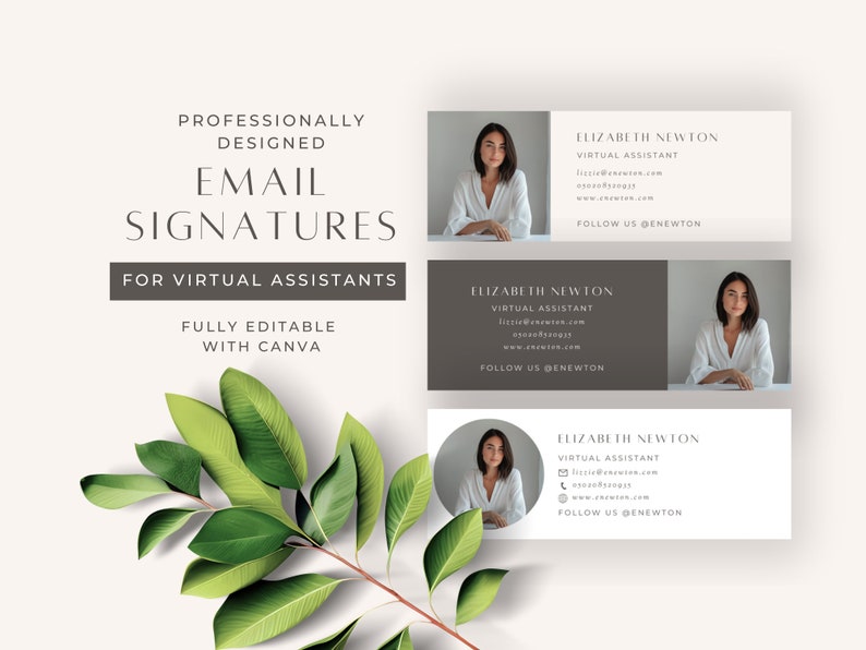 Virtual Assistant Email Signature Canva Signature Template Modern VA ...
