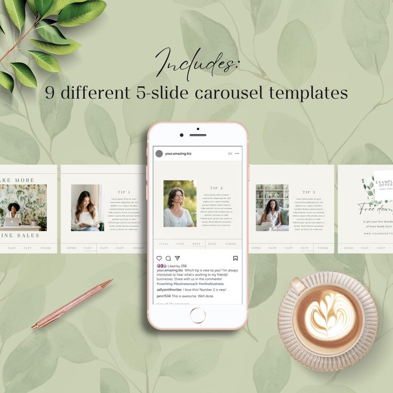 Instagram Carousel Templates Canva Template for Course Creators ...