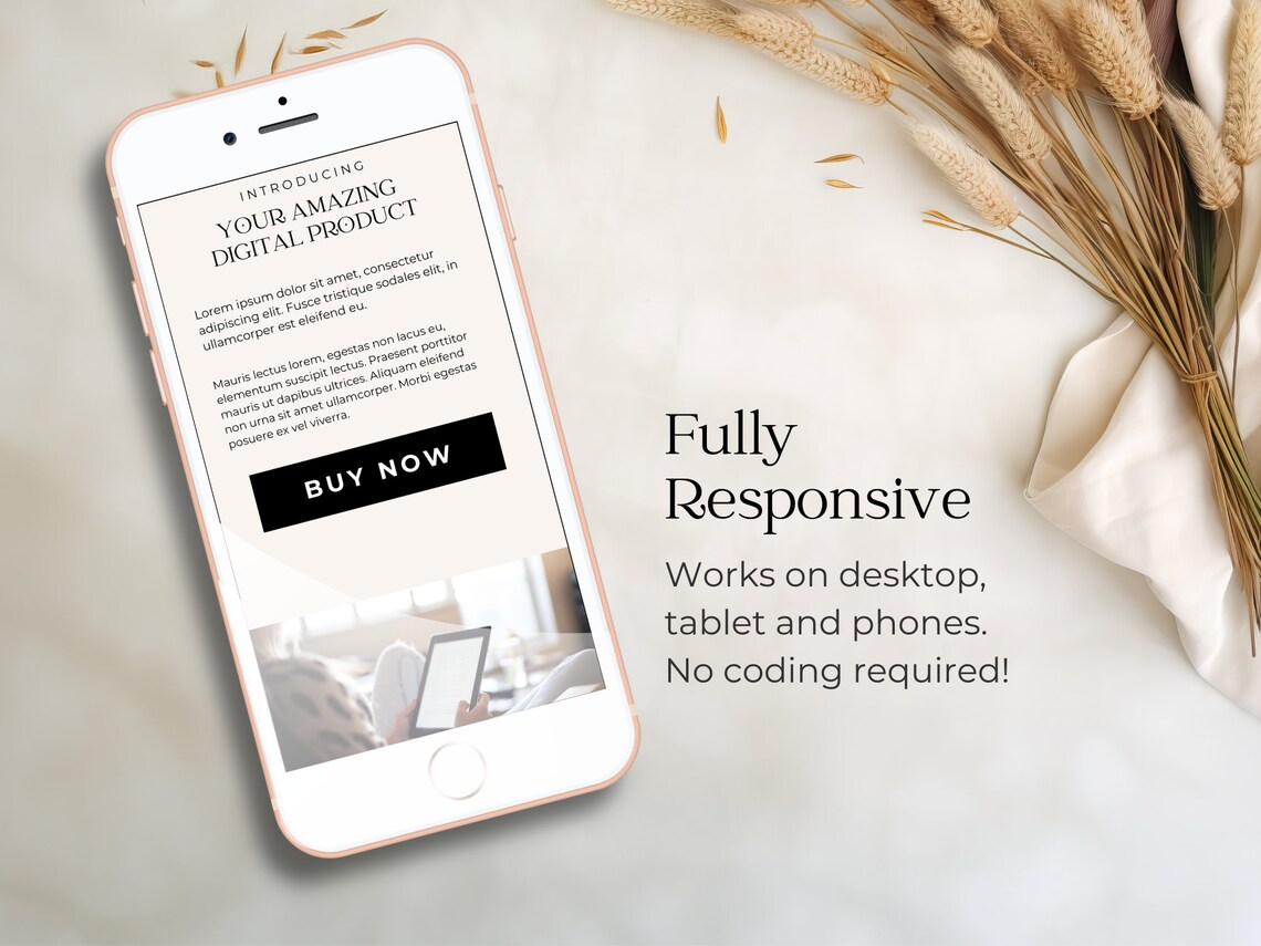 Digital Product Sales Page Canva Website Design Template Sales Funnel ...
