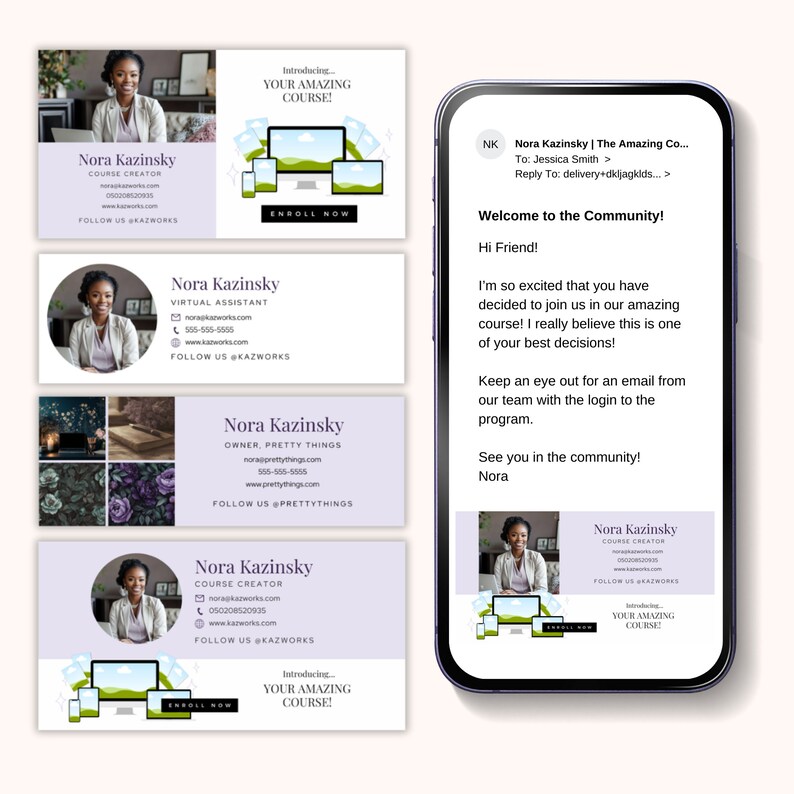 Email Signatures Templates Canva Canva Signature Template Modern Email ...