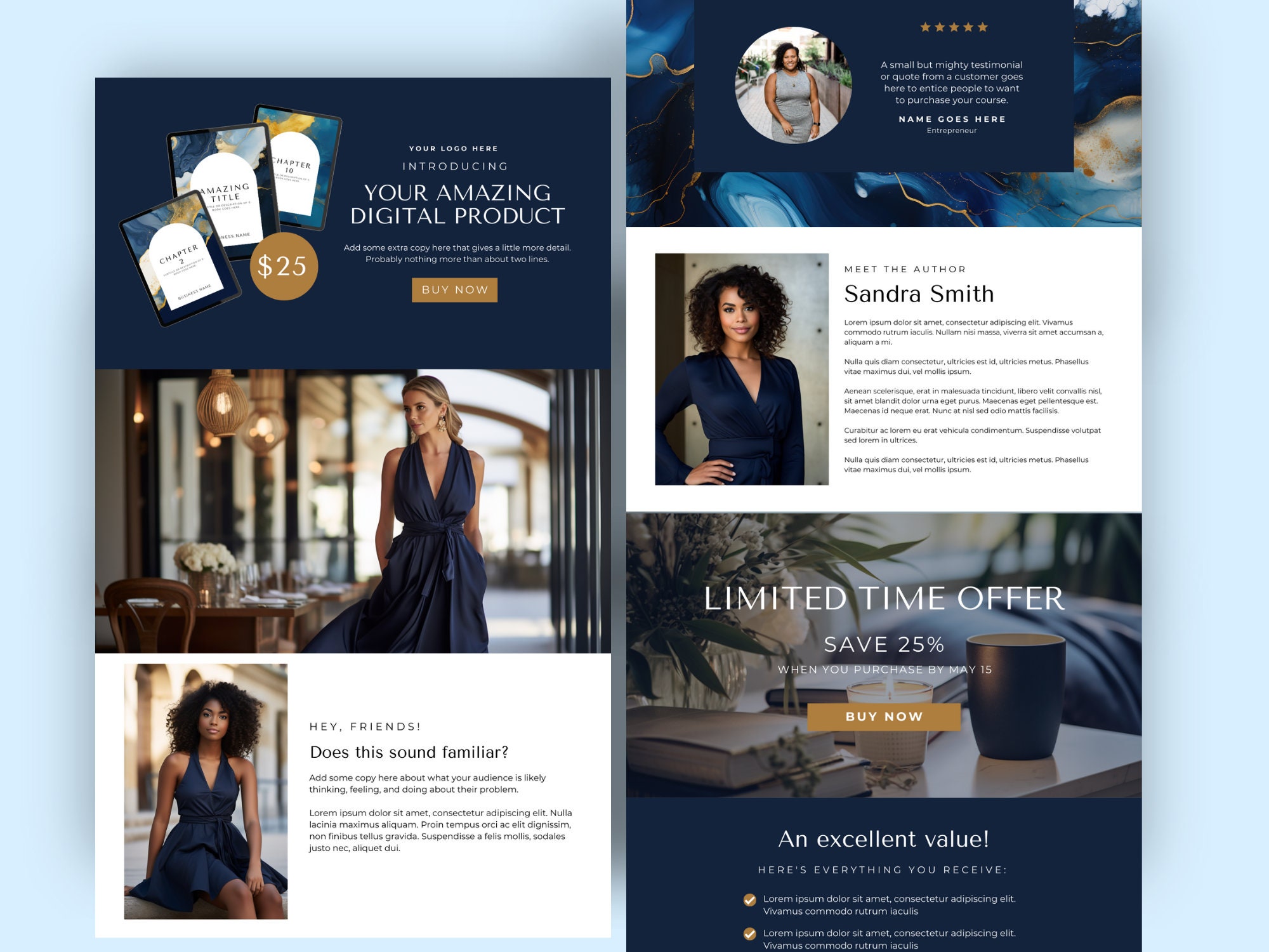 Digital Product Sales Page Landing Page Canva Website Course Website ...