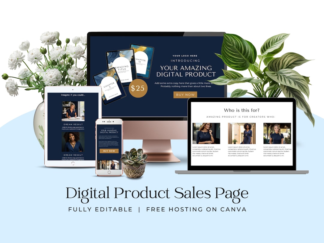 Digital Product Sales Page Landing Page Canva Website Course Website ...