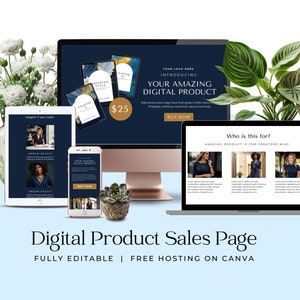 Digital Product Sales Page Landing Page Canva Website Course Website ...