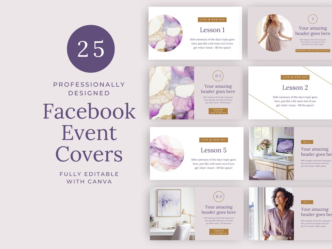 Facebook Event Template, INSTANT DOWNLOAD, Canva Event Covers, Course ...