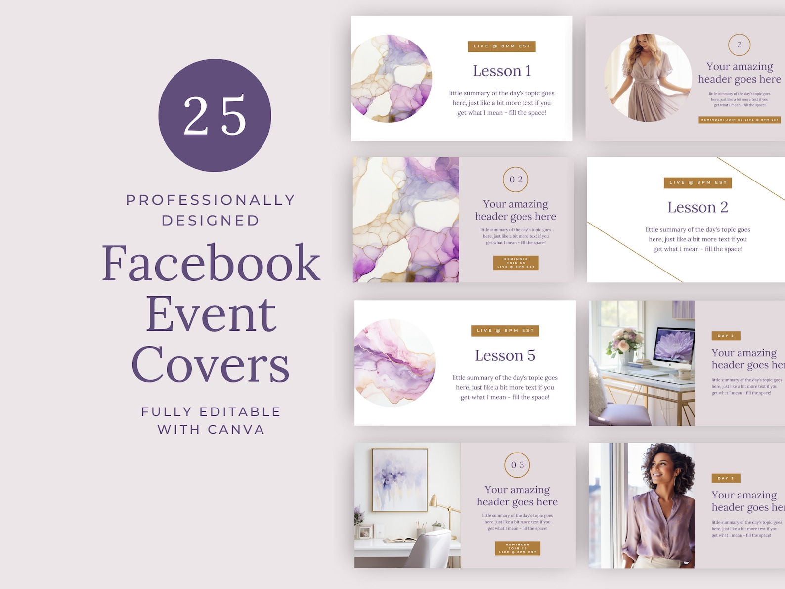 Facebook Event Template, INSTANT DOWNLOAD, Canva Event Covers, Course ...