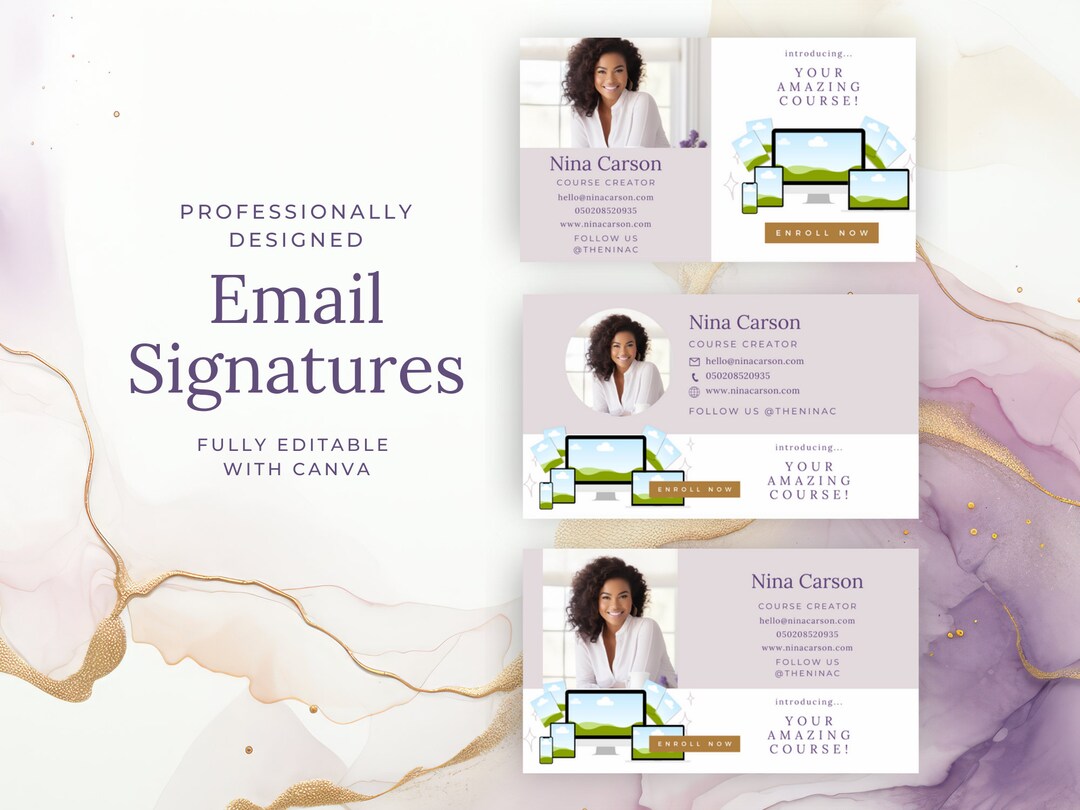 Email Signature Canva INSTANT DIGITAL DOWNLOAD Canva Signature Template ...