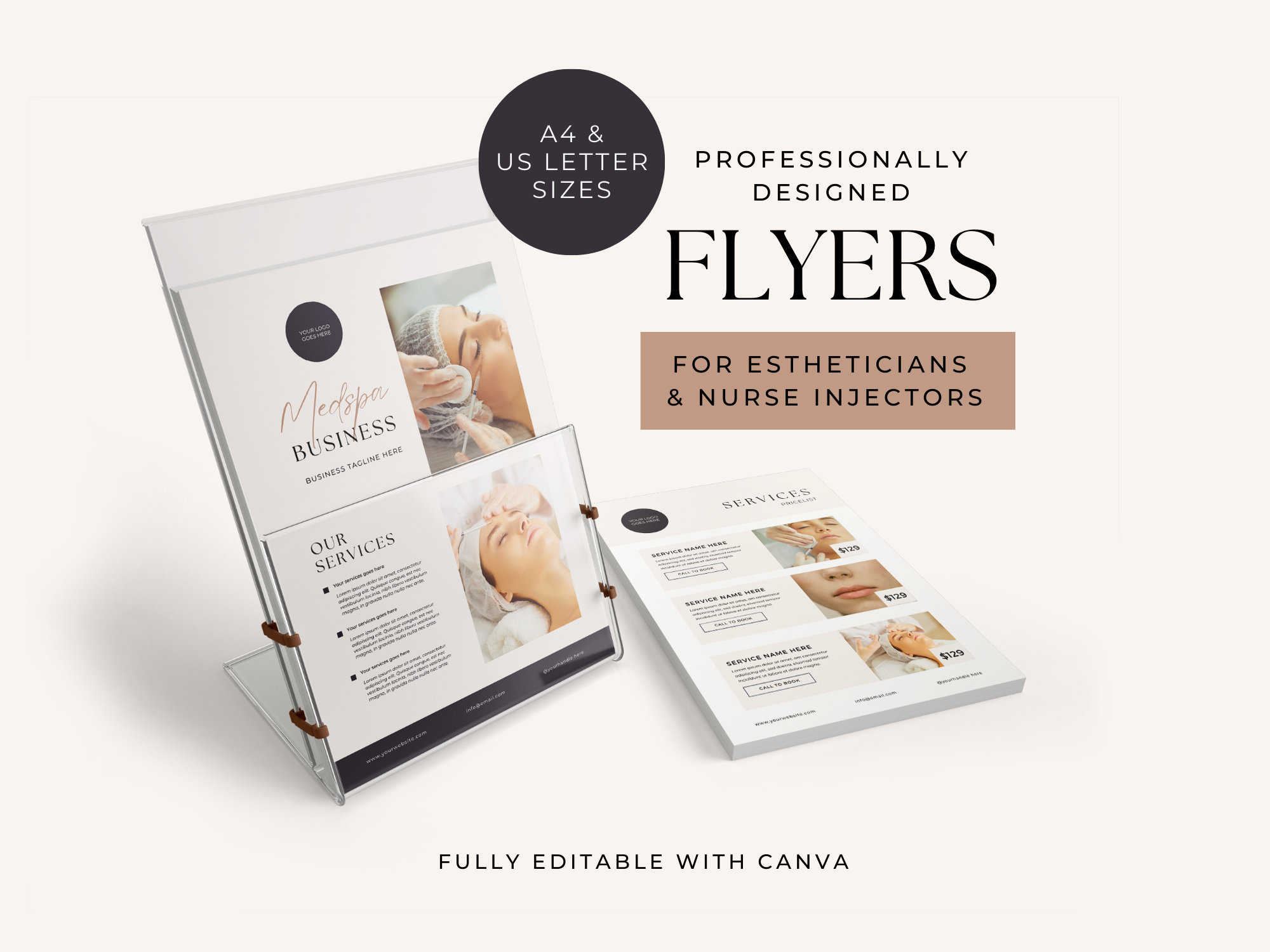 Nurse Injector Templates Editable Canva Flyer Template Aesthetics Nurse ...