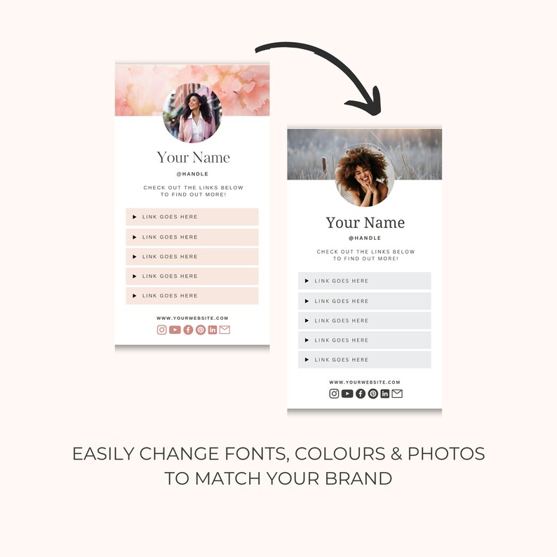 Quick Links Landing Page Template Canva Template Instagram Bio Links ...