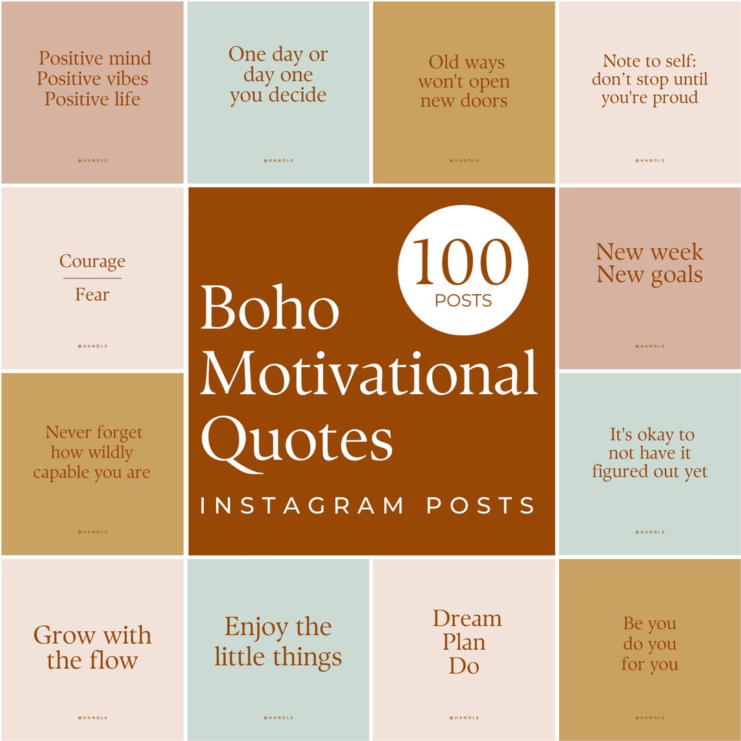 Inspirational Instagram Canva Template Quote Boho Posts Canva Modern ...