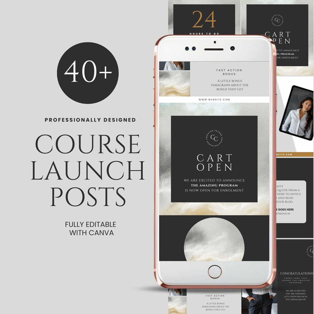 Course Launch Posts Canva Template Launch Toolkit Social Media Course ...