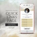 Quick Links Landing Page Template Canva Template One Page Website ...