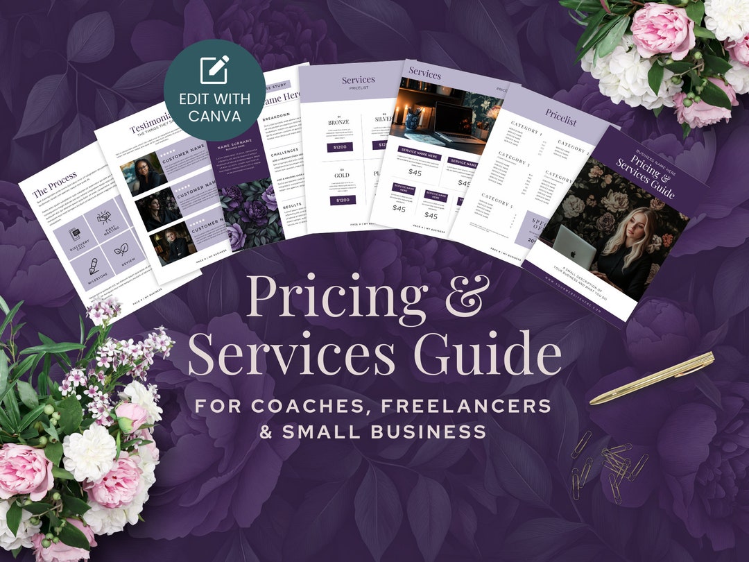 Service and Pricing Guide Canva Template Client Onboarding Price List ...