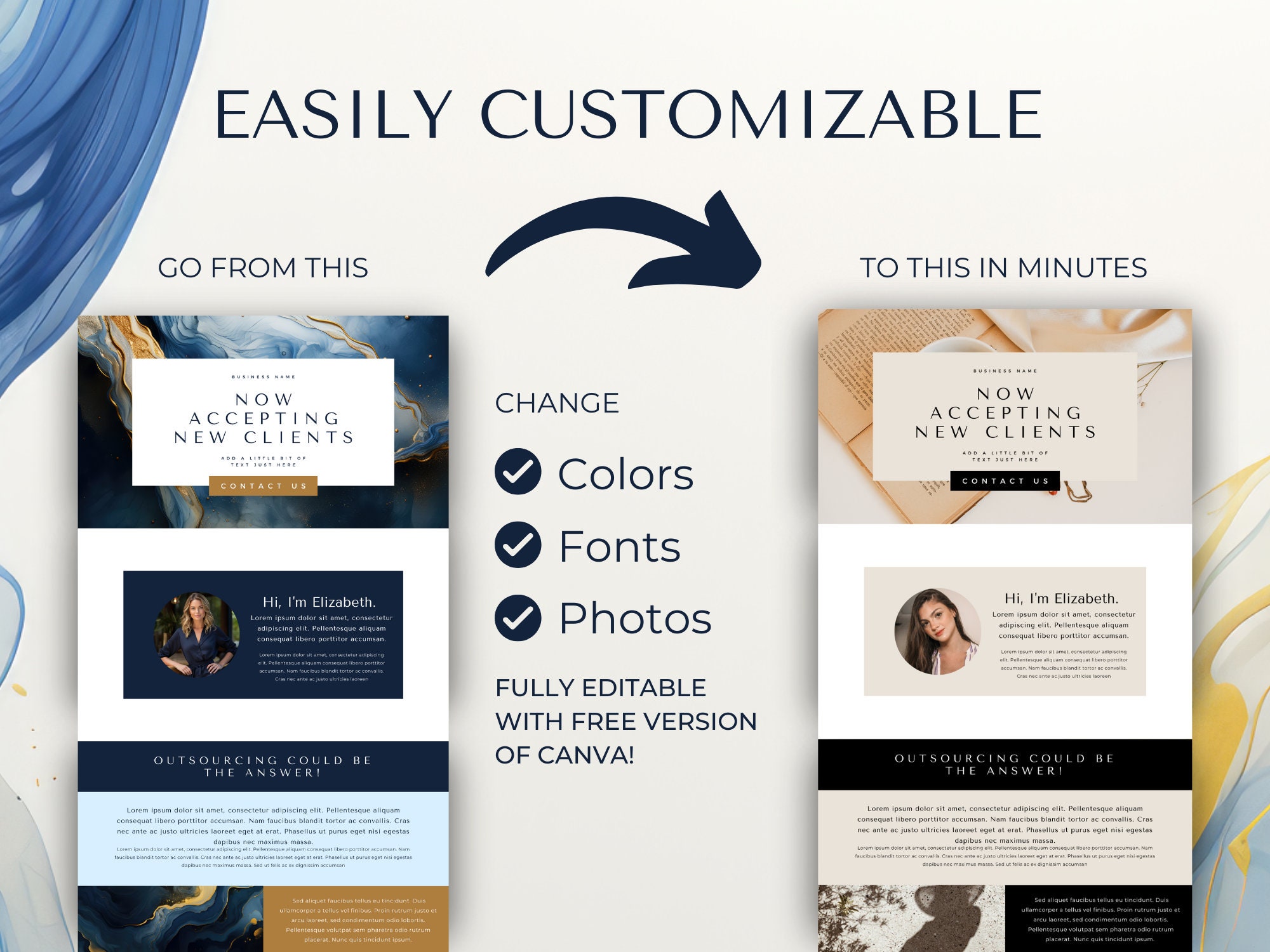 Canva Website Template, Virtual Assistant Website Template, Custom ...