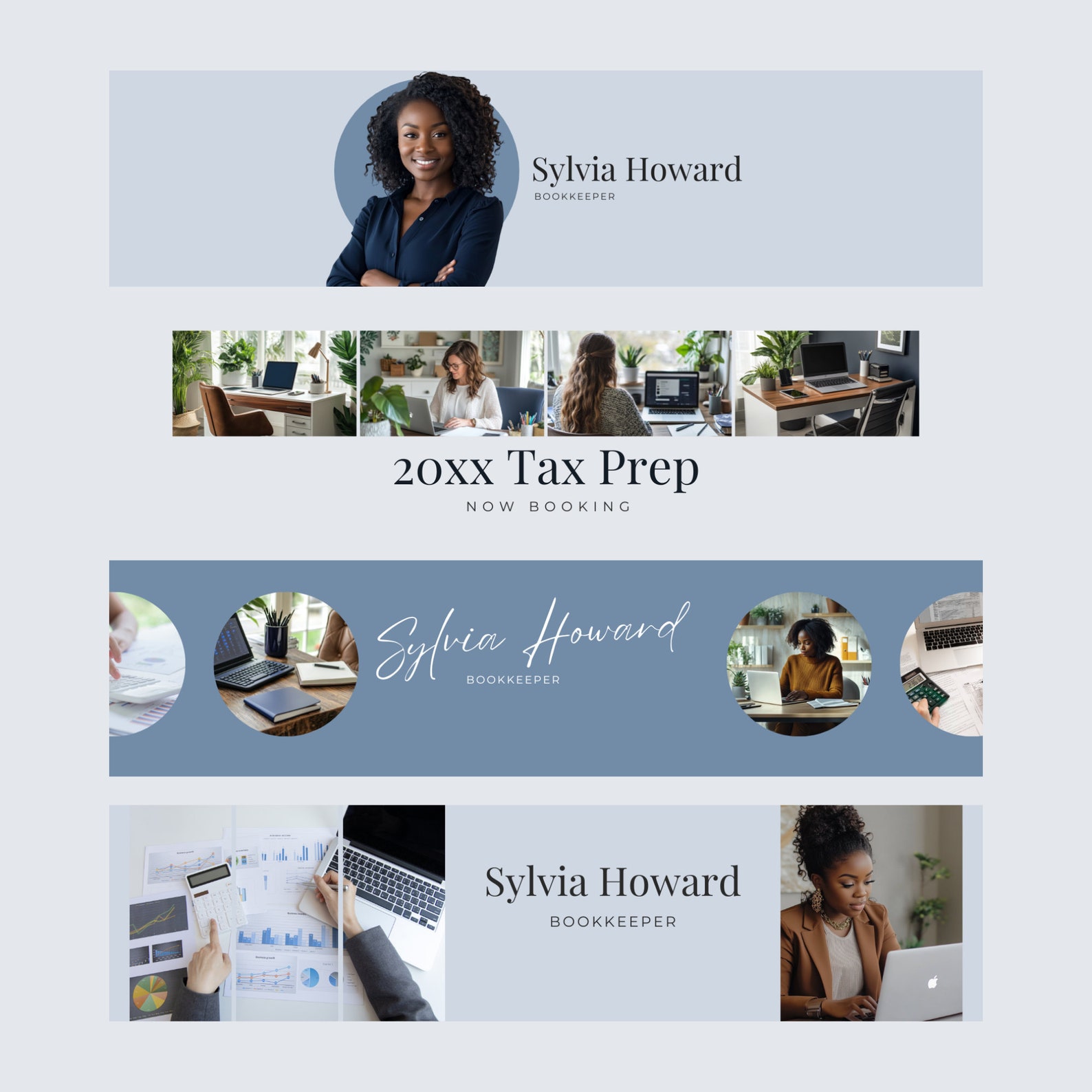 Bookkeeper Linkedin Canva Editable Template Accountant Profile Personal ...