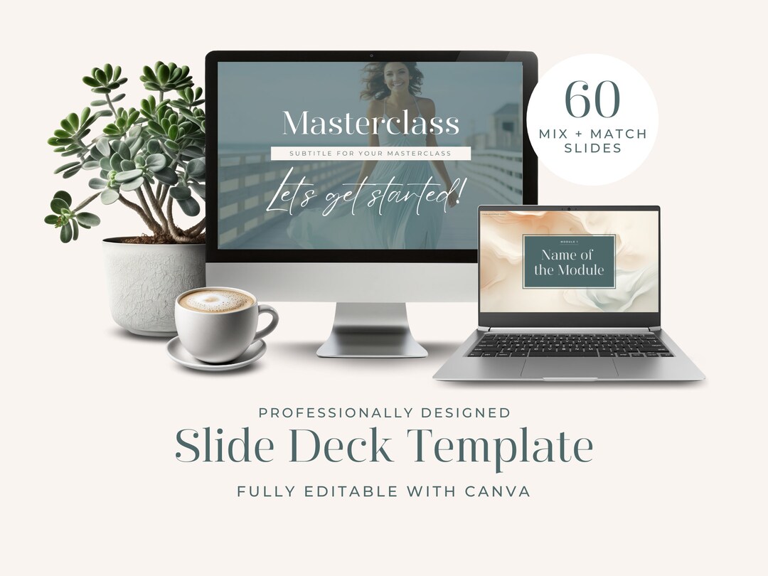 Online Course Slide Deck Template, Webinar Template, Course Creator ...