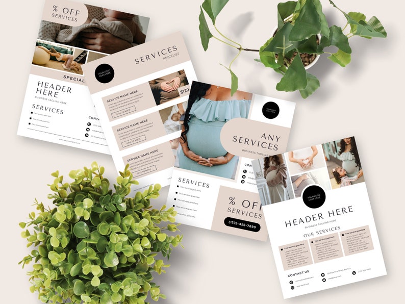 Doula Templates Editable Canva Flyer Template Postpartum Doula Handout ...